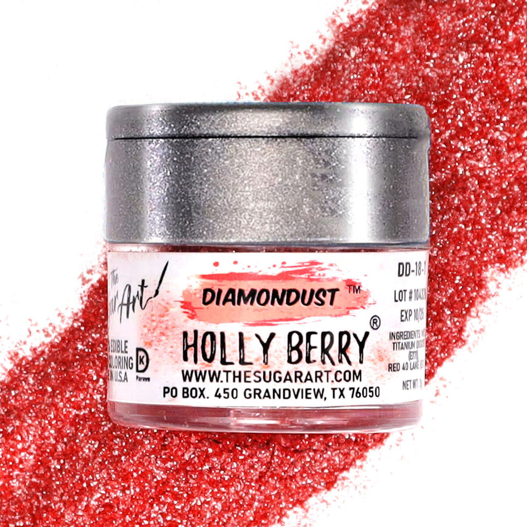 Bright Red Edible Glitter Dust for Cakes | The Sugar Art, Inc.